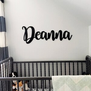 Boys Room Decor - Black Nursery Name Sign - Wood Name Cutout - Wood ...