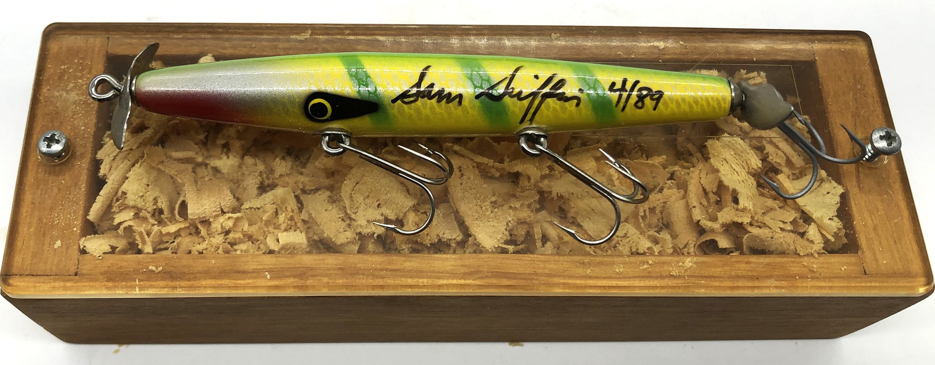 Vintage Sam Griffin Signed Wood Fishing Lure With Wood Box - Etsy