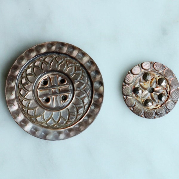 Carved Mother of Pearl Buttons - Etsy