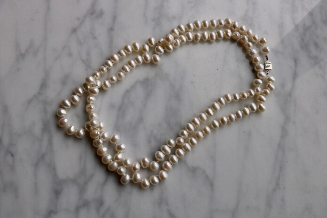 Gorgeous Long Irregular Shaped Large Natural Pearl Necklace With ...