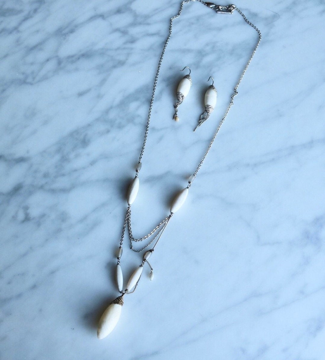 Vintage Kenneth Cole Reaction Moonstone drop collier et boucles ...
