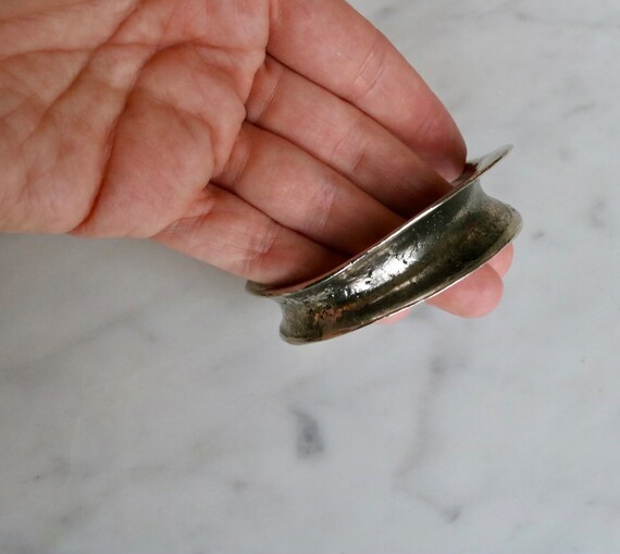 Brutalist tri-colored sand cast metal bangle set - Gem