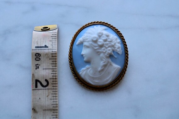 Victorian Antique ceramic painted cameo - Gem