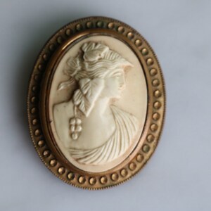 Antique Embossed Celluloid Cameo in Embossed Metal Frame - Etsy