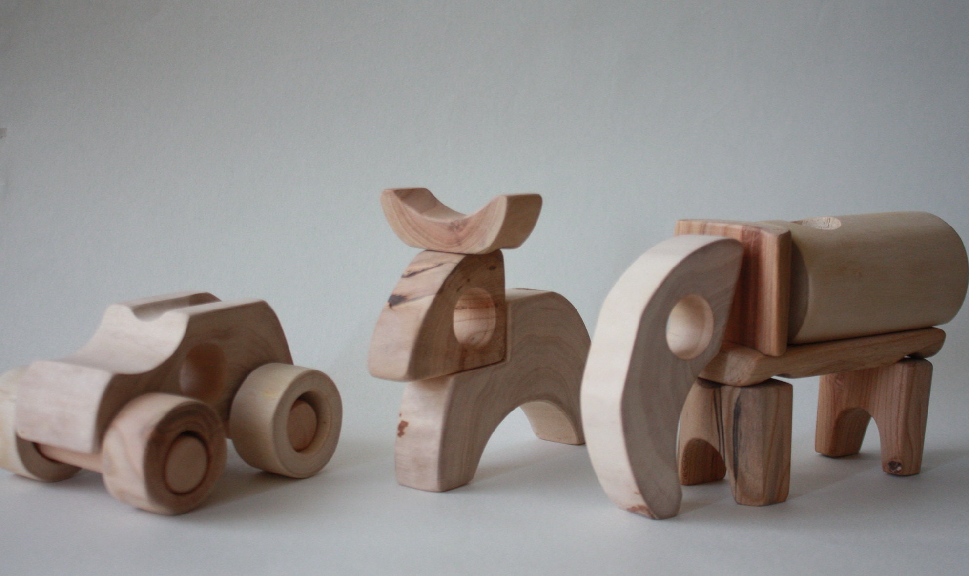 Wooden blocksForest building kit/wood construction set | Etsy