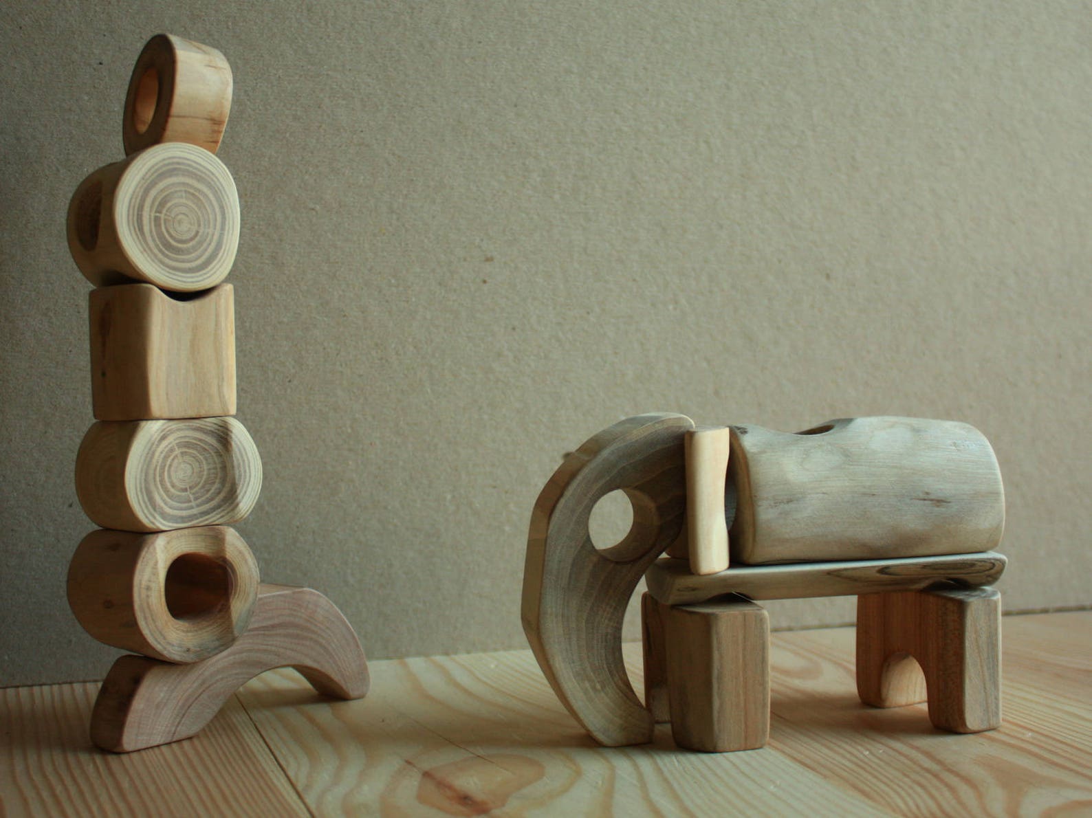 Wooden blocksForest building kit/wood construction set | Etsy