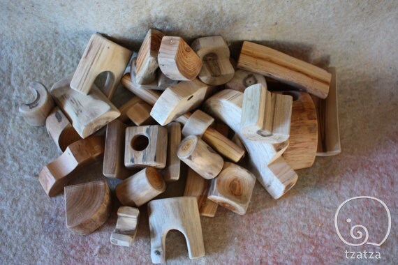 Wooden blocksForest building kit/wood construction set | Etsy