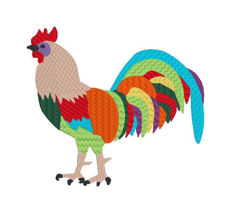 Instant Download Rooster Embroidery Design - Etsy
