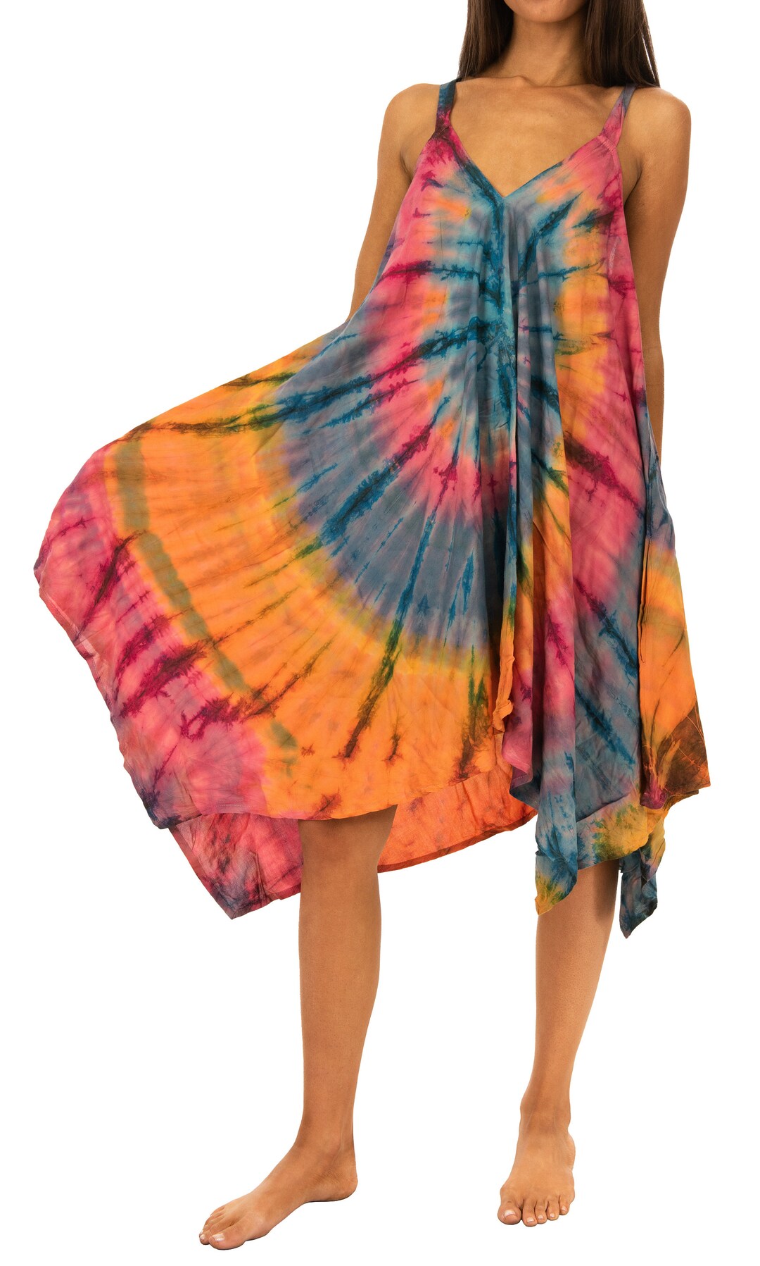 Tie Dye Pocket Sundress Reverse Tie Dye Tie Dye Dress Tie Dye Bohemian ...