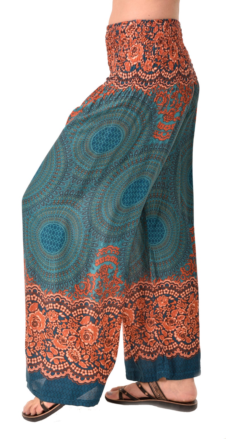 Pants Honeycomb Wide Leg Designer Fit Printed Thai Yoga Harem - Etsy