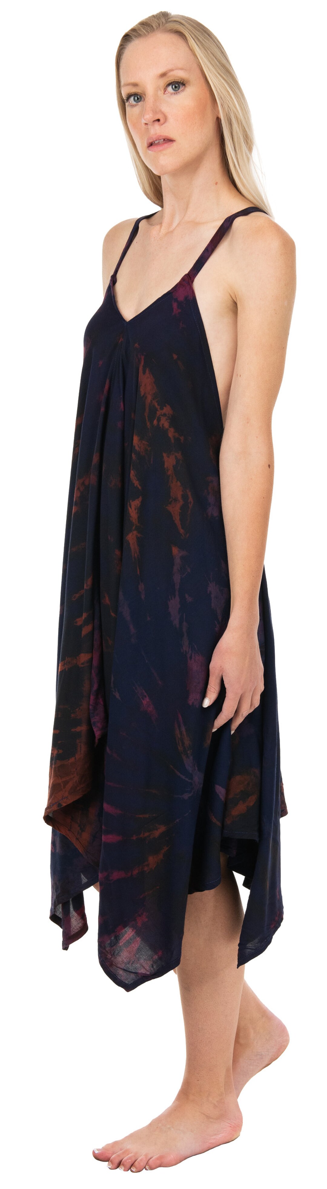 Tie Dye Pocket Sundress Reverse Tie Dye Tie Dye Dress Tie Dye Bohemian ...