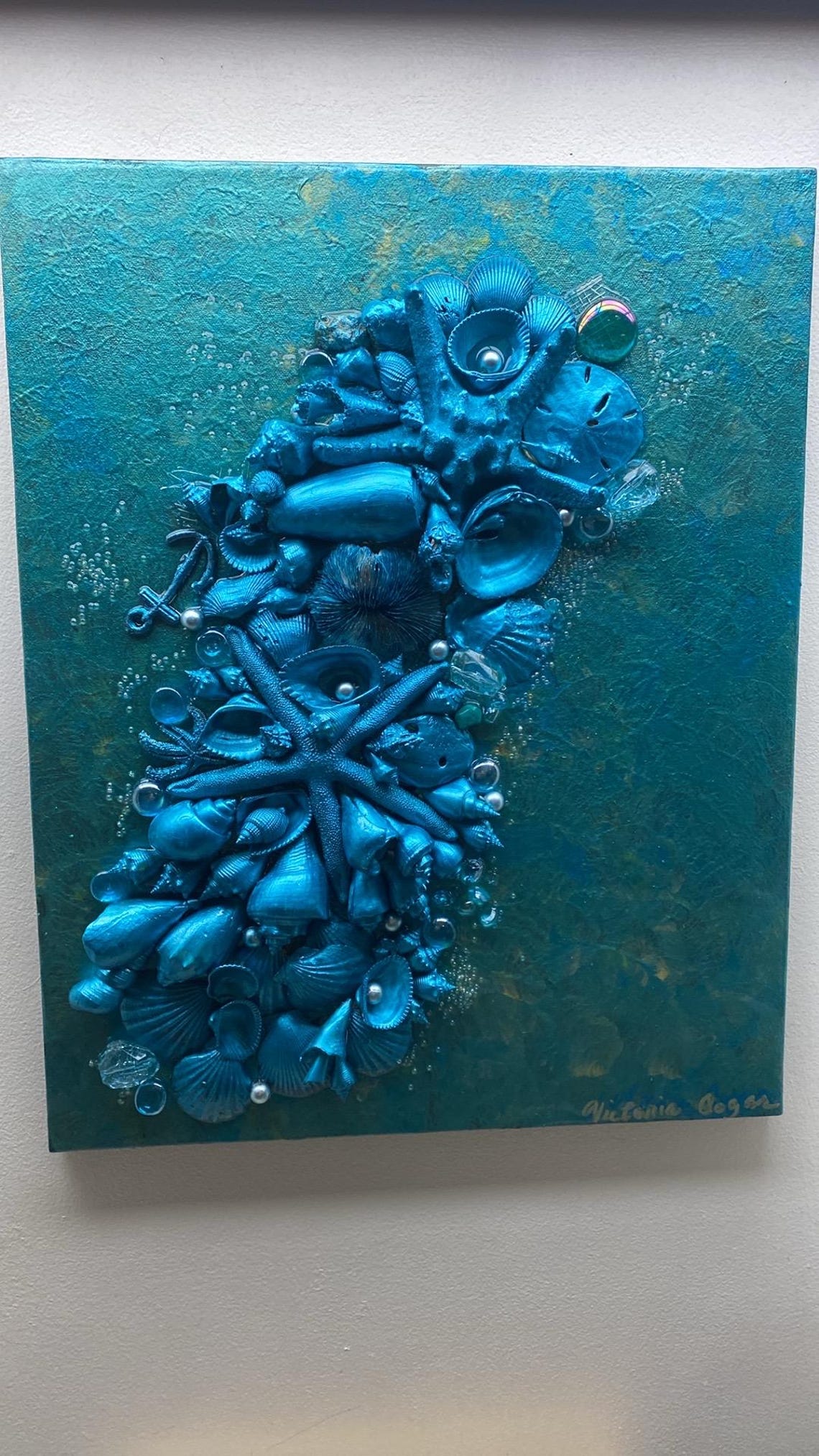 Shell Resin Art on Canvas - Etsy