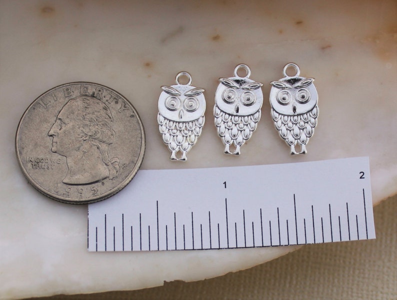 15/30/50 Pcs Bright Silver Tiny Owl Pendants 18x10mm Lead - Etsy