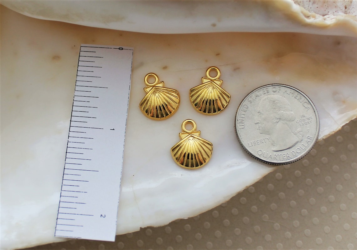 20/50/100 PCS Bright Gold Sea Shell Charms 14x12mm Lead and - Etsy
