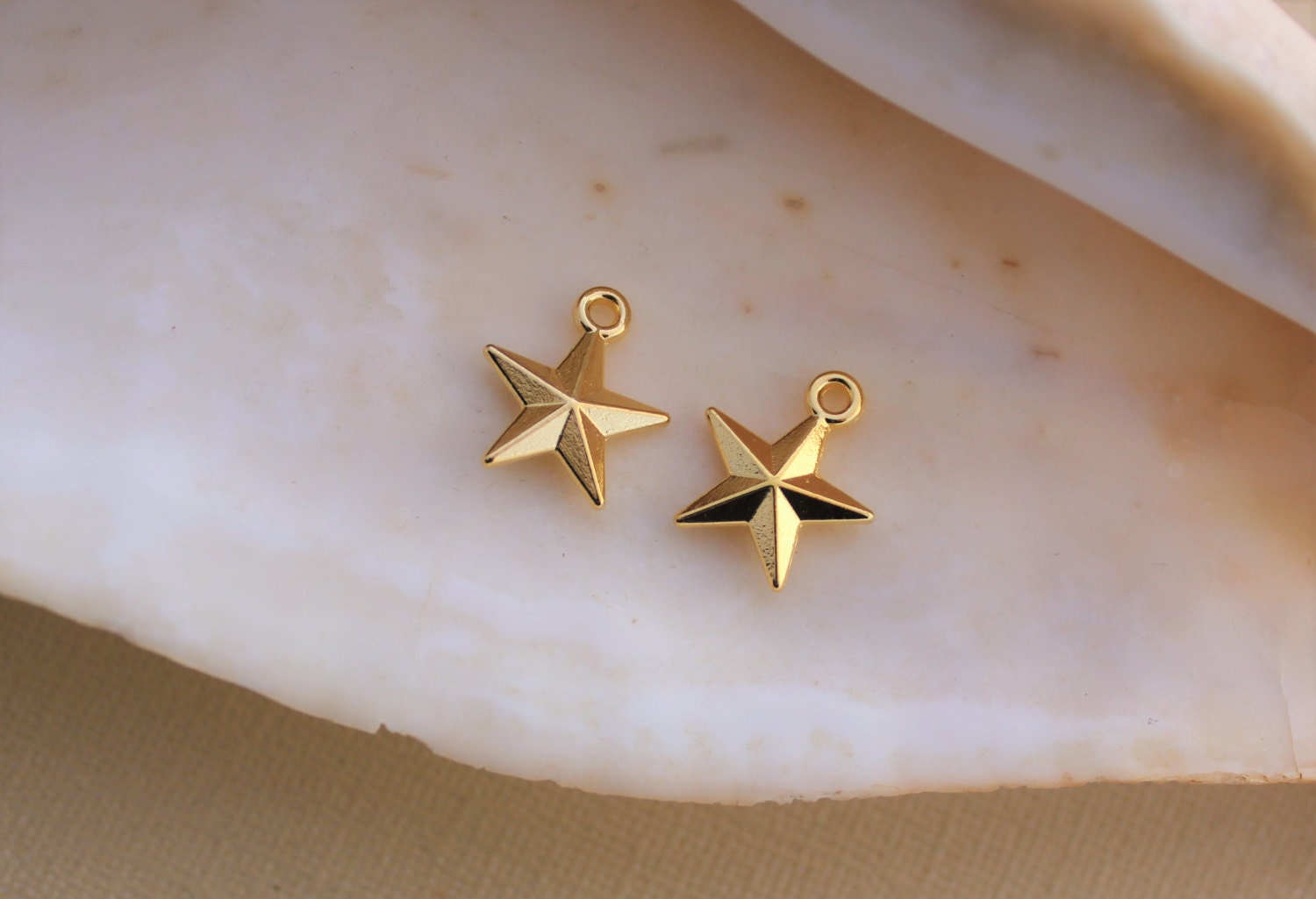20/50/100 PCS Tiny Bright Gold Double Sided Star Charms - Etsy