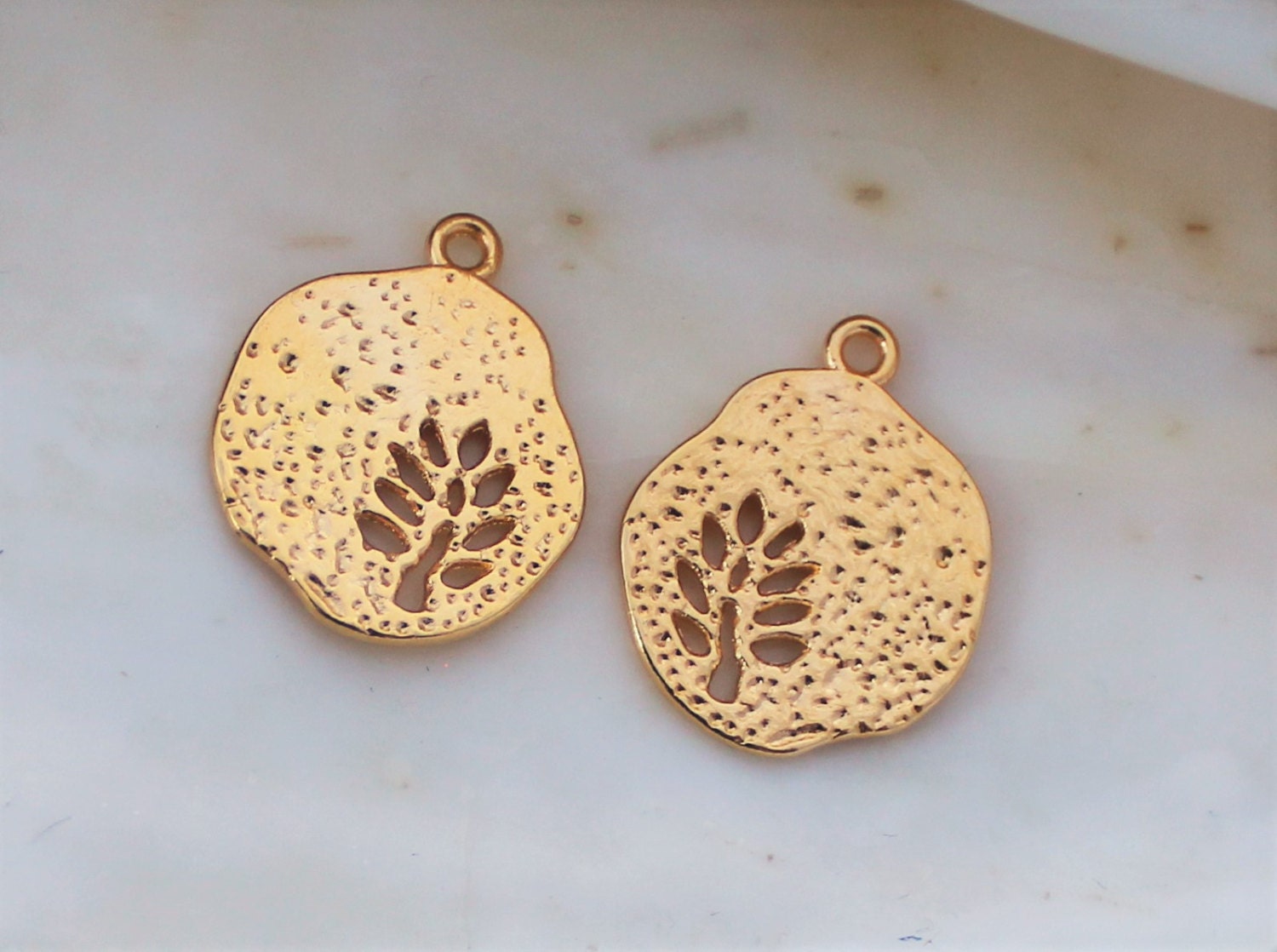 6/12/24 PCS Bright Gold Tree Cut Out Charms - 22x18mm Lead Free - Etsy