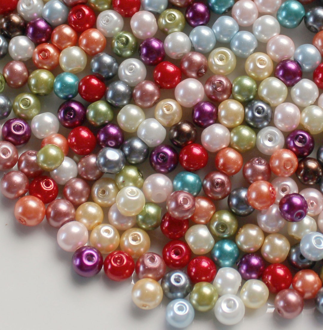 200 Pcs Glass 6mm Assorted Pearl Beads - Etsy