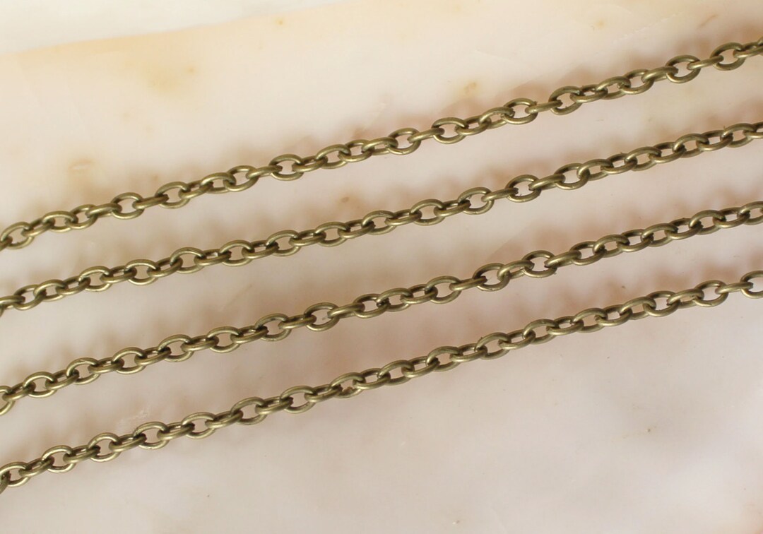 35 Ft Antique Bronze Cable Link Chain - 2x3mm Links Lead Free - Etsy