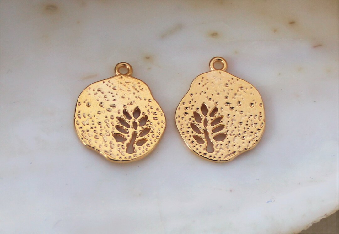 6/12/24 PCS Bright Gold Tree Cut Out Charms - 22x18mm Lead Free - Etsy