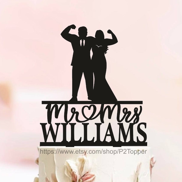 Cake Topper of Bodybuilding for Wedding - Etsy