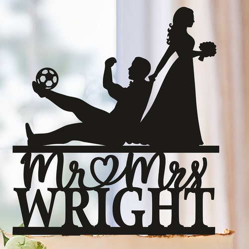 Football Wedding Cake Topper Soccer Player Wedding Football - Etsy