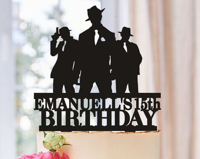 Gangster Cake Topper,gangster Birthday Cake Topper,gangster Party ...
