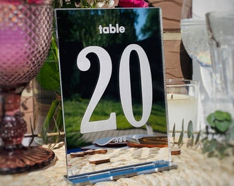 Mirror Wedding Table Numbers - Etsy