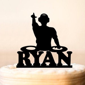DJ Birthday Cake TopperDJ Cake Toppercustom name cake | Etsy