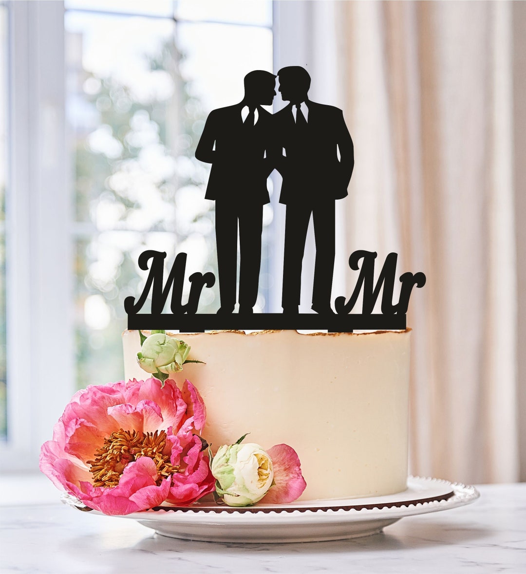 Gay Cake Topper For Wedding Same Sex Cake Topper Gay Silhouette Cake