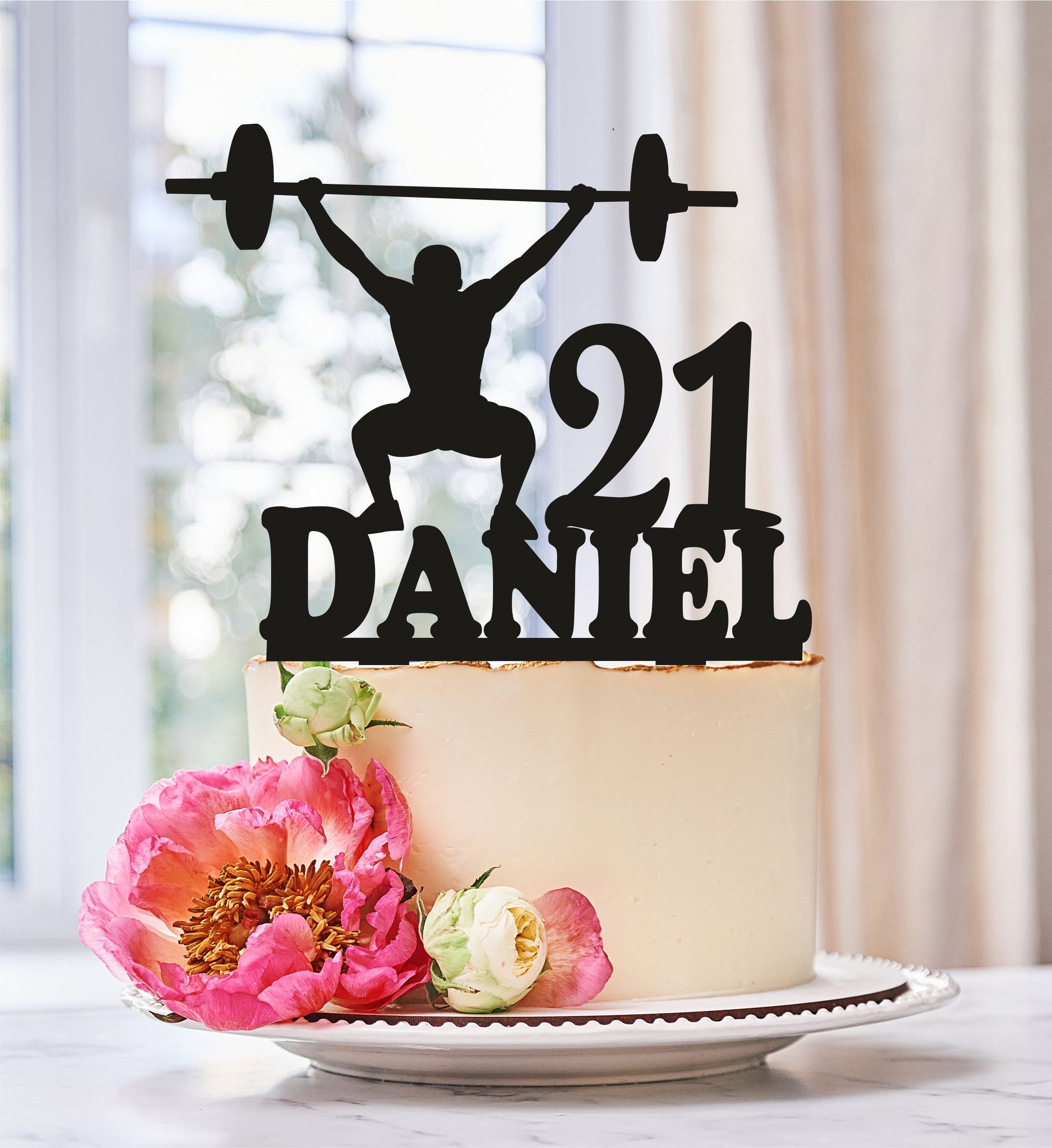 Muscle Man Silhouette Cake Topper, Musclemans Birthday, Сake Topper for ...