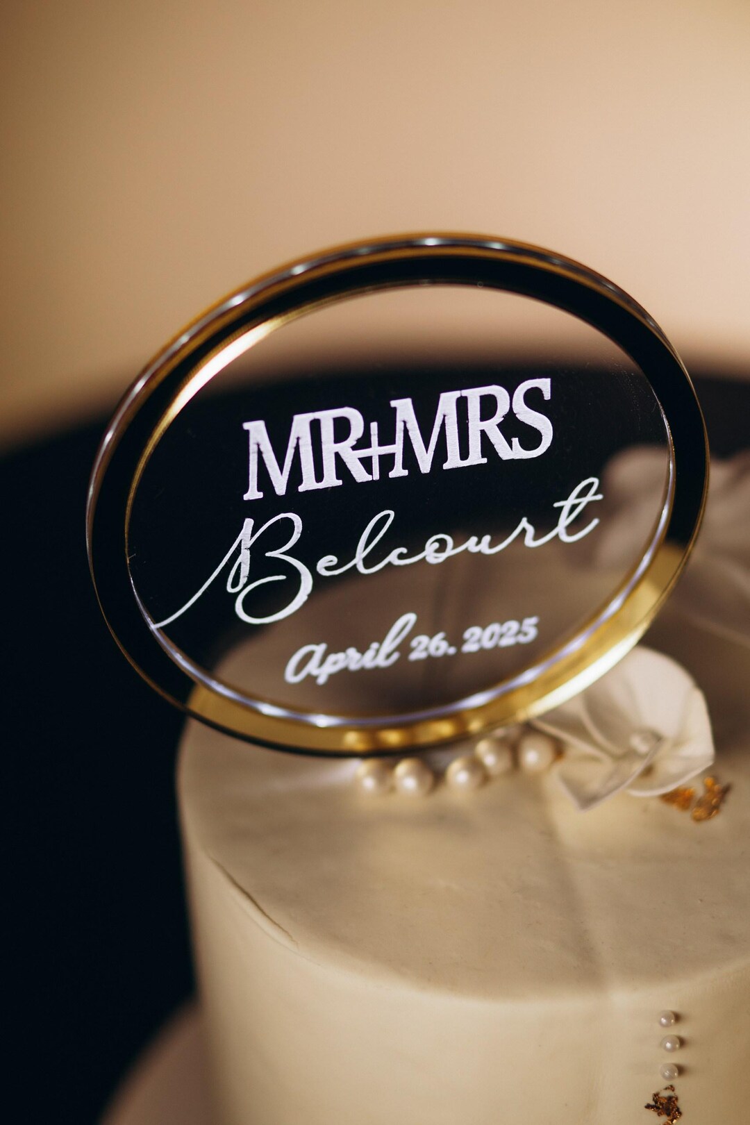 LED Wedding Cake Toppers With Mirror Frame, Light up Your Love With an LED Cake Topper, Wedding ...