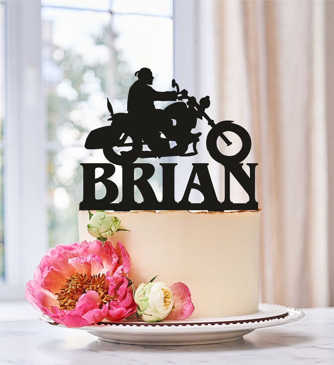 Motorcycle Cake Topper,bike Cake Topper,silhouette Motorcycle,birthday ...