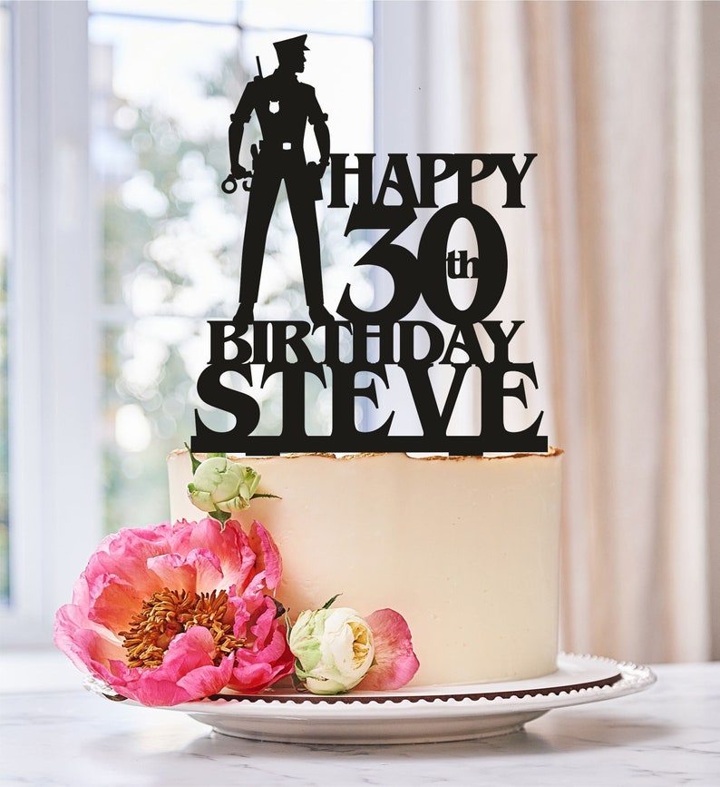 Police Cake Topper,police Officer Cake Topper,police Officer Birthday ...
