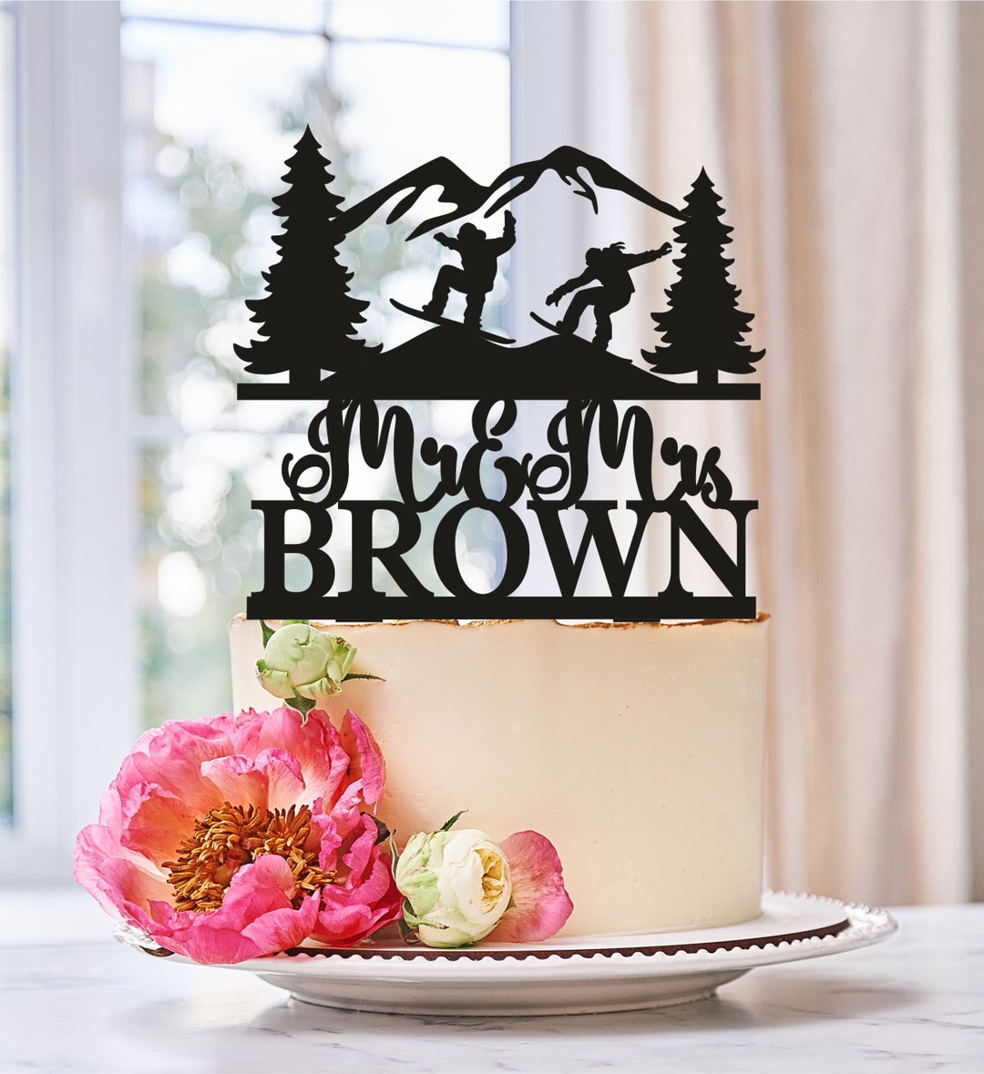Winter Wedding Cake Topper,snowboard Wedding Cake Topper,snowboarding ...