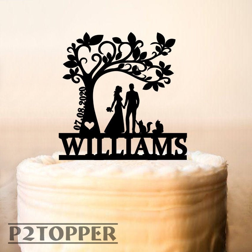 Tree Wedding Cake TopperRustic Wedding Cake TopperWeddig | Etsy