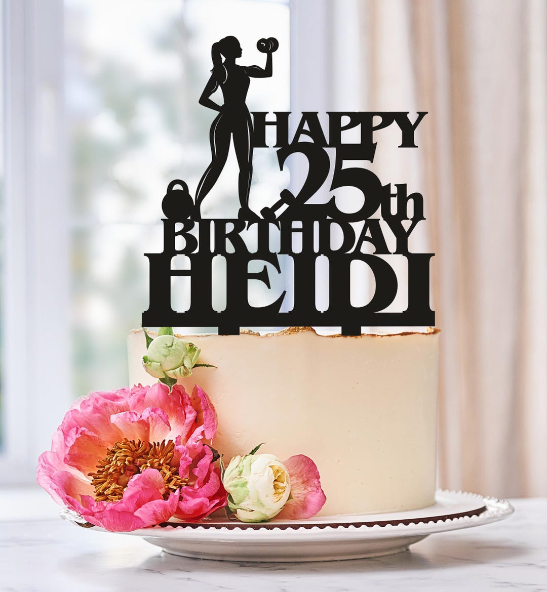 Bodybuilding Woman Female Cake Topper, Fitness Cake Topper, Strong Cake ...