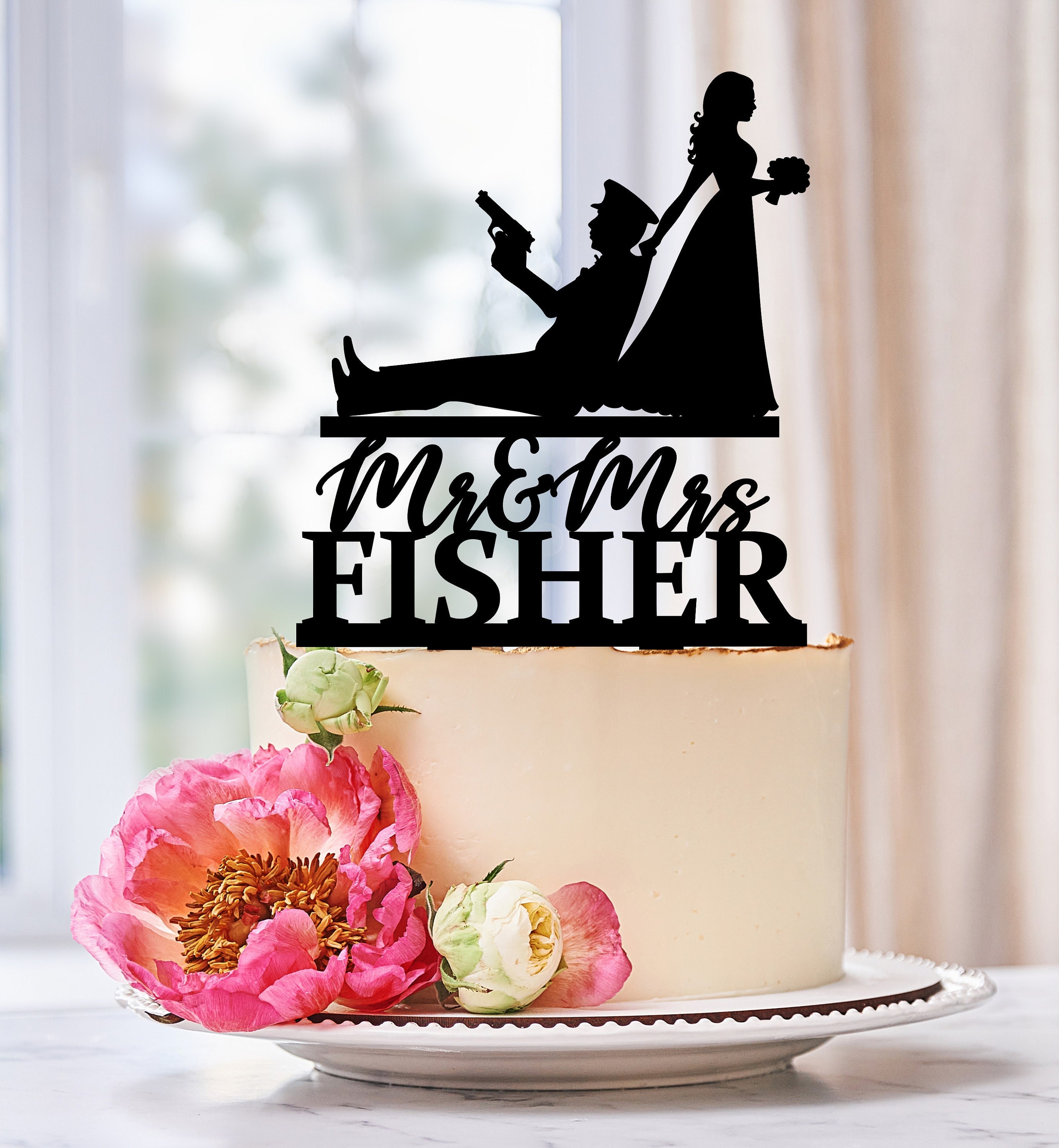 Personalized Policeman and Bride Wedding Cake Topper Police - Etsy