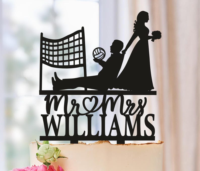 Volleyball Wedding Cake Topper, Beach Volleyball Wedding Cake Topper ...
