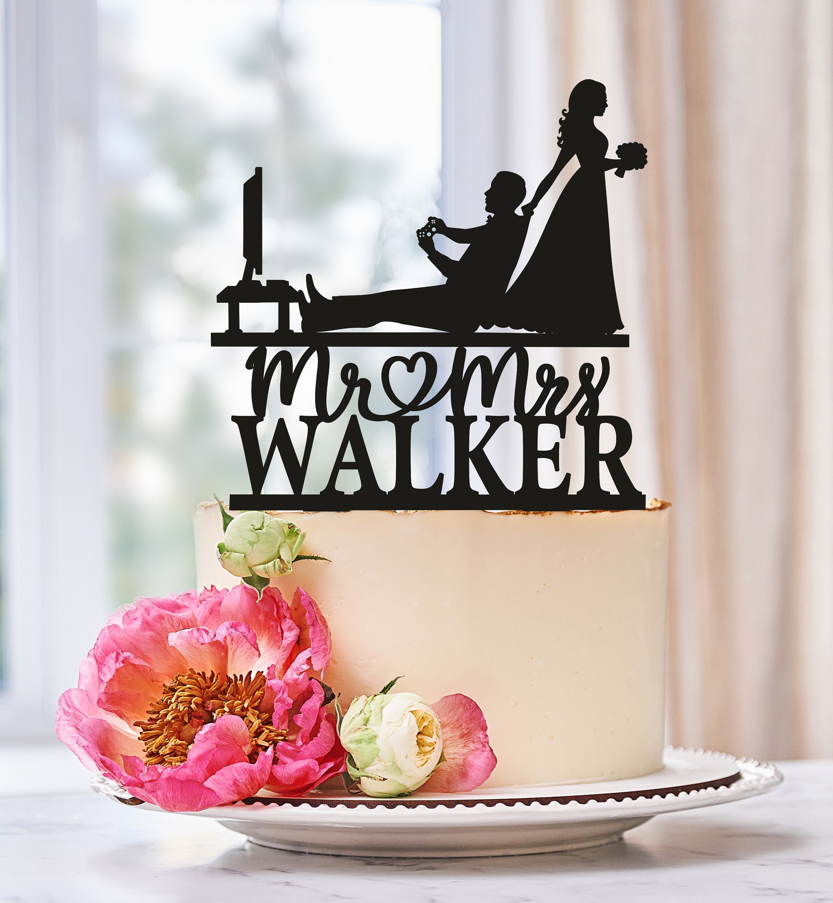 GAME OVER Cake Topper Gamer Wedding Cake Topper Video Game | Etsy