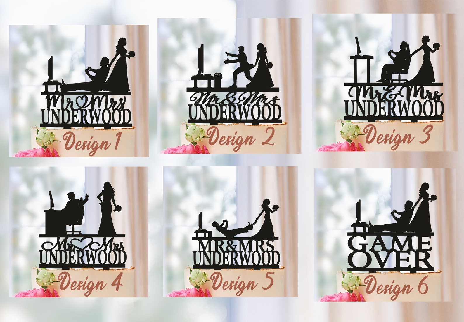 GAME OVER Cake Topper, Gamer Wedding Cake Topper, Video Game Wedding ...