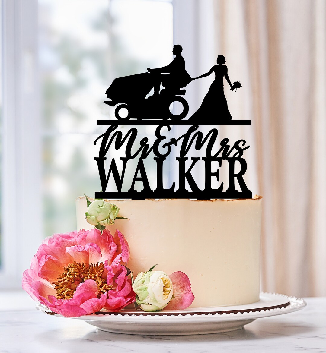 Lawn Mower Wedding Cake Topper, Wedding Cake Topper, Grass Cutting Cake ...