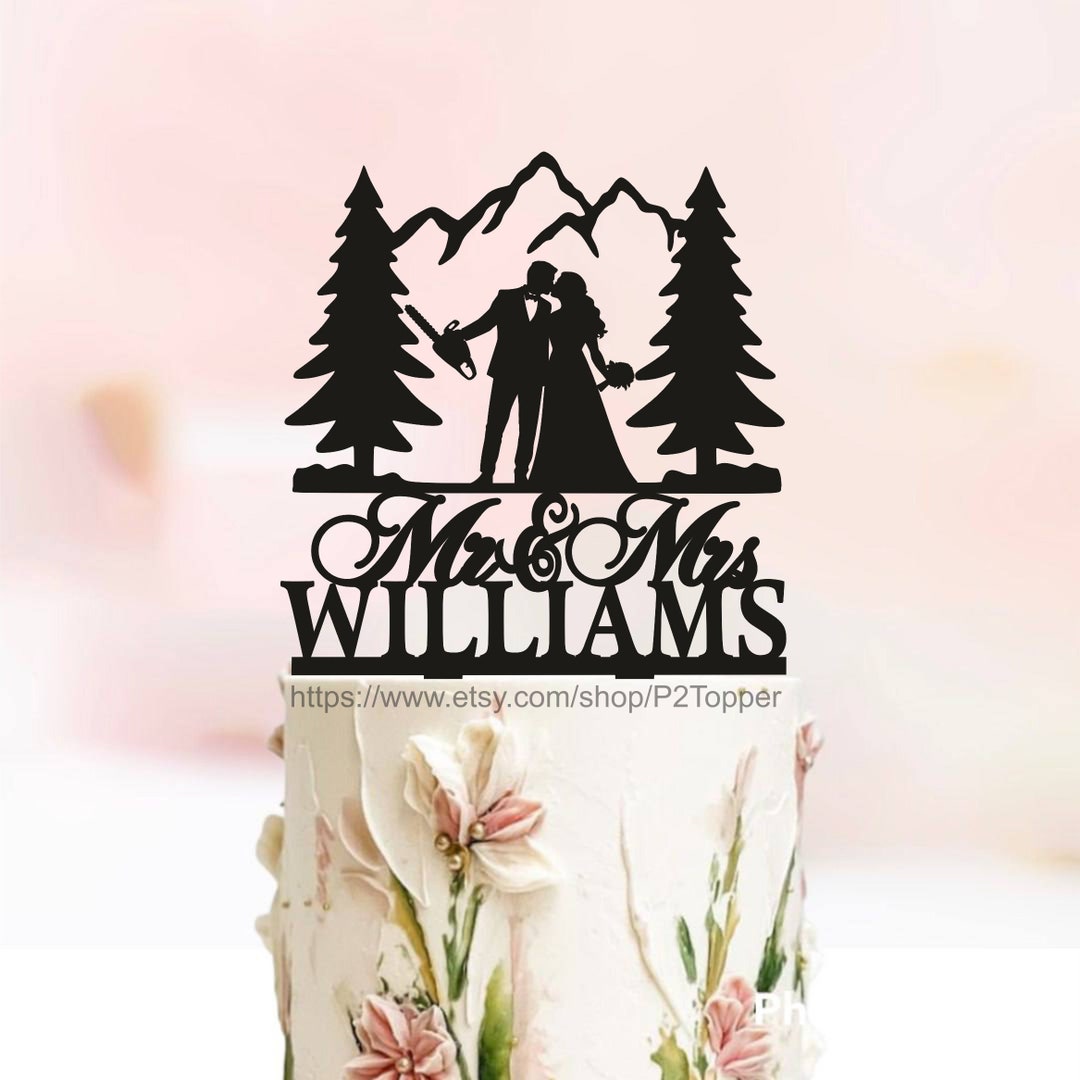 Logger Wedding Cake Topper, Chainsaw Cake Topper, Lumberjack Wedding ...