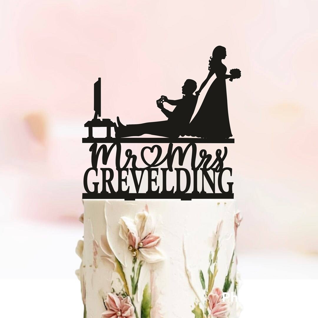 GAME OVER Cake Topper Gamer Wedding Cake Topper Video Game - Etsy
