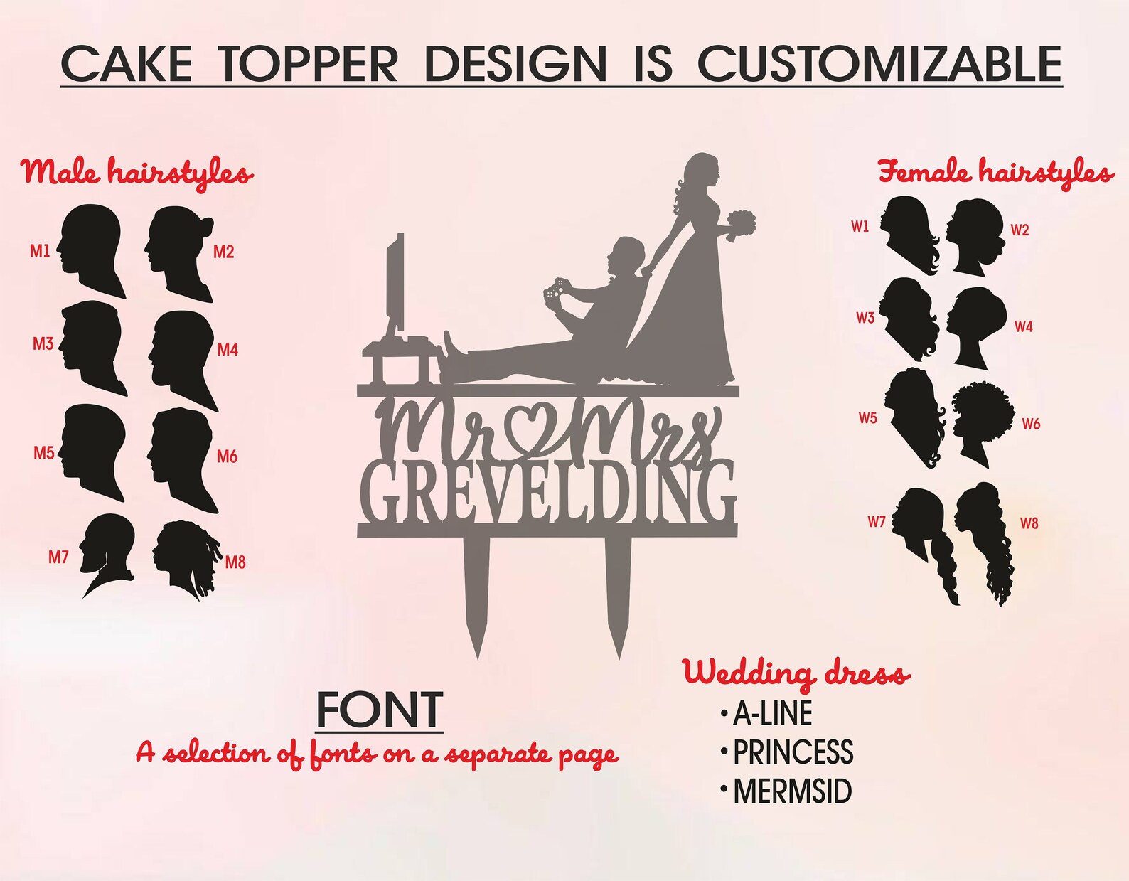 GAME OVER Cake Topper, Gamer Wedding Cake Topper, Video Game Wedding ...