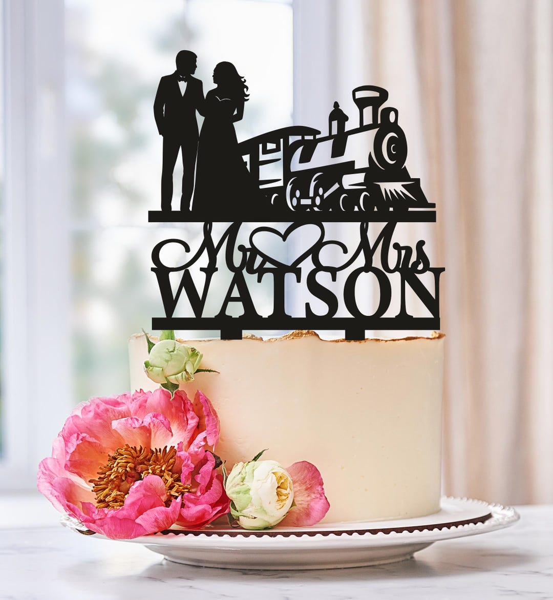 Train Wedding Cake Topper, Locomotive Cake Topper for Weding, Train ...