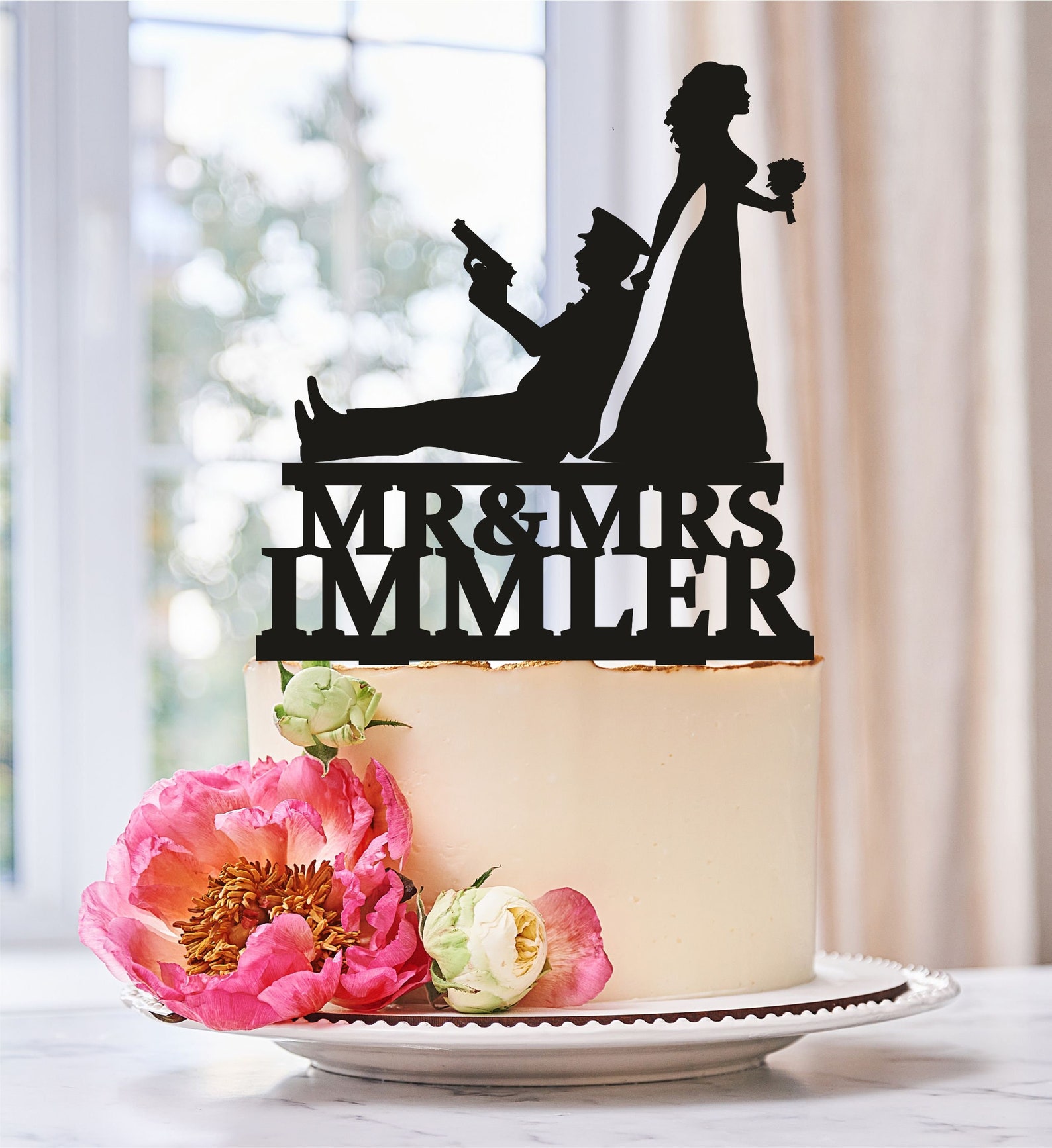 Personalized Policeman and Bride Wedding Cake Topper Police | Etsy