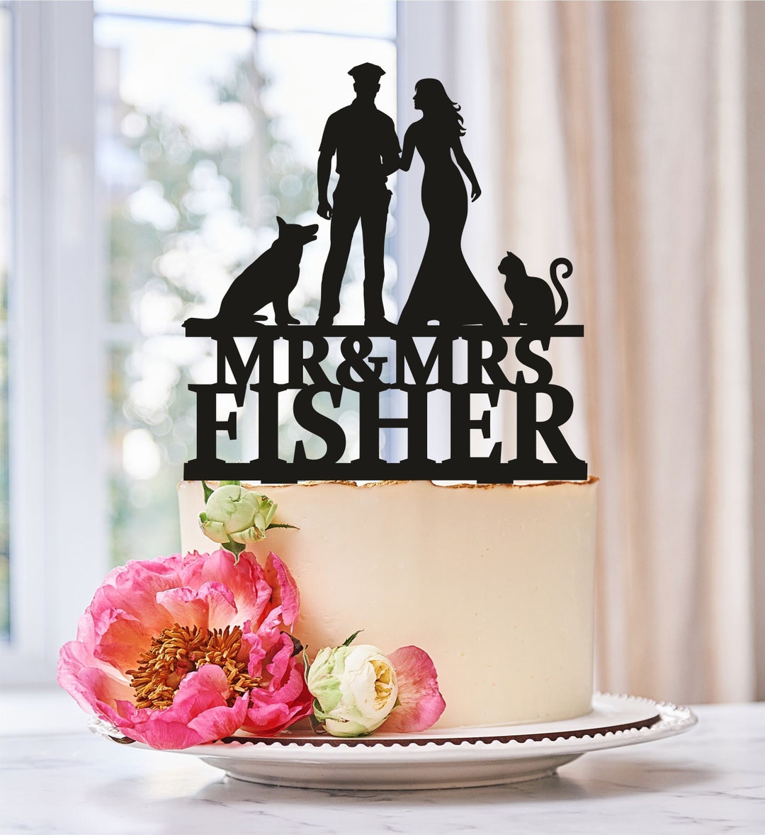 Policeman and Bride Wedding Cake Topper, Police Officer Wedding Cake ...