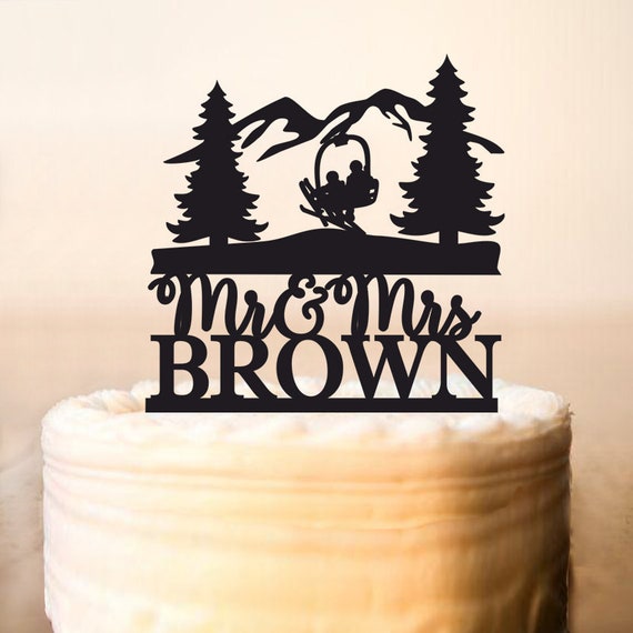 Winter Skiing Ski Lift Cake TopperSkiers on the liftSki | Etsy