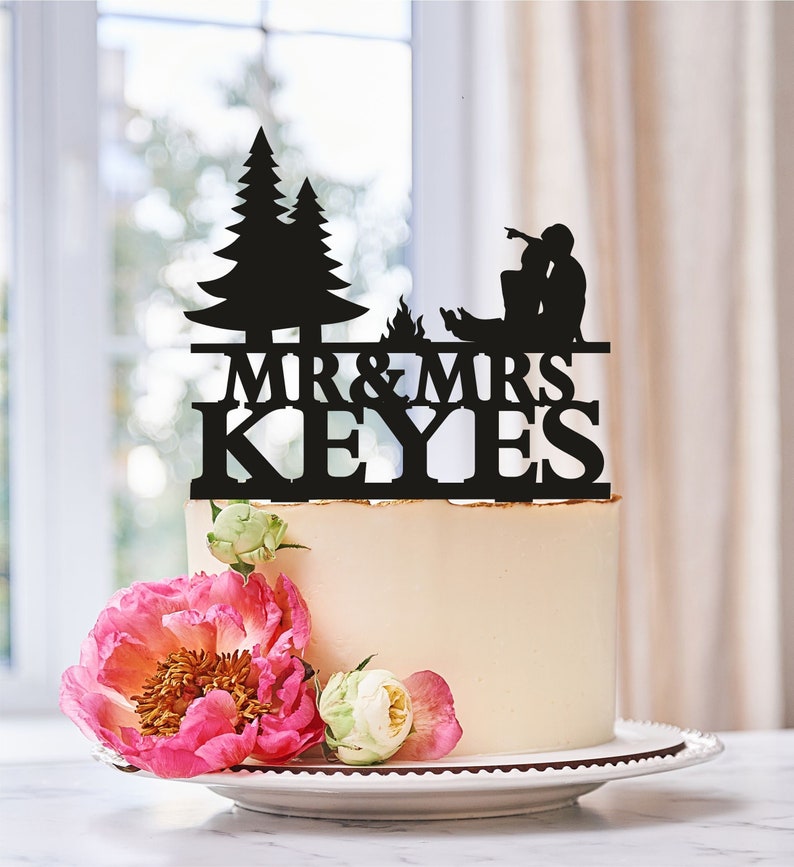 Camping Cake Topper,wedding Cake Topper,camping Theme Cake Topper,fire ...