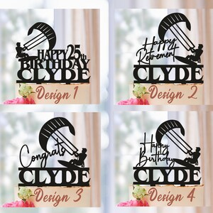 Kite Surfing Birthday Cake Topper, Male Kite Surfing Cake Topper With ...